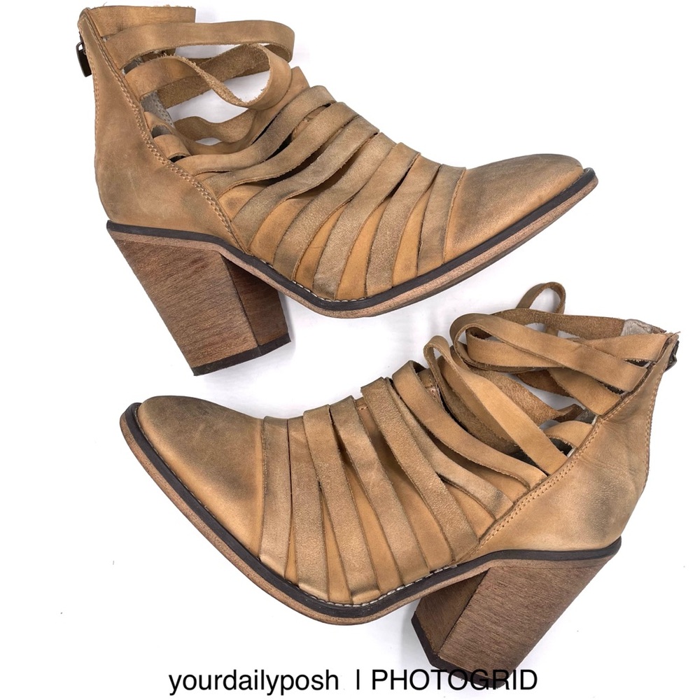 Free People Distressed Taupe Nubuck Leather Hybrid Bl… - Gem